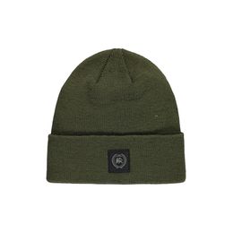 Skimütze Lerros "Lerros Flachstrickmütze, doppellagig", Damen, nordic olive, Kunstfaser, Mützen