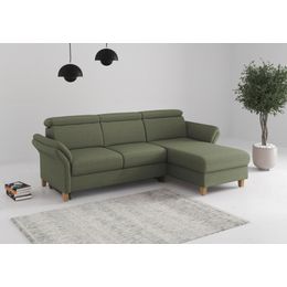 Ecksofa Home Affaire, B:253cm H:84cm T:166cmolive, 95% Polyester, 5% Polyamid, Sofas, "Glendale, L-Form", inkl. Kopfteilverstellung, wahlweise mit