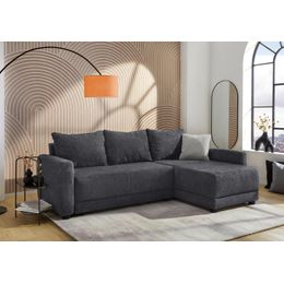 Jockenhöfer Ecksofa, B:234cm T:155cmgrau, anthrazit, schwarz, JOCKENHÖFER GRUPPE, Korpus: 100% Polyester;Kissen: 100% Polyester, Sofas, "Venezia, inklusive