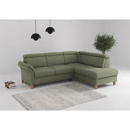 Ecksofa Home Affaire, B:247cm H:84cm T:193cmolive, 95% Polyester, 5% Polyamid, Sofas, "Glendale, L-Form", inkl. Kopfteilverstellung, wahlweise mit