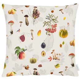 Dekokissen Apelt "3405", natur, orange, grün, bedruckt, B:48cm H:5cm L:48cm, Baumwolle, Polyester, Dekokissen_Sitzkissen_Kissenhüllen