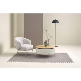 Schöner Wohnen Kollektion Couchtisch "HEROY", eichefarbig bianco, seidengrau, eichefarbig bianco, B:80cm H:40cm T:80cm, SCHÖNER WOHNEN-KOLLEKTION, Tische, 80 cm, Tischplatte drehbar mit Stauraum