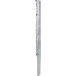 Zaunpfosten Alberts, grau (feuerverzinkt), B:6cm H:175cm T:4cm, Stahl, Zaunpfosten, 60x40 mm für Doppelstabmattenzaun, 175 cm, mit Flacheisen