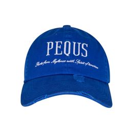PEQUS Damen Flex Cap "PEQUS PEQUS Destroyed Logo Basecap"blau, 100% Baumwolle, Caps