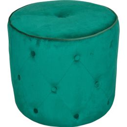 Hocker Home Affaire, gr&uuml;n, B:50cm H:45cm T:50cm, Samtbezug 100% Polyester, Hocker, Polsterhocker Sitzhocker