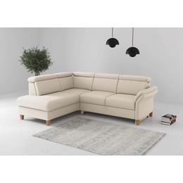 Ecksofa Home Affaire, B:247cm H:84cm T:193cmcreme, 95% Polyester, 5% Polyamid, Sofas, "Glendale, L-Form", inkl. Kopfteilverstellung, wahlweise mit