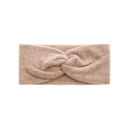 Stirnband Zwillingsherz ""Classic"", Damen, beige, Strick, Kaschmir, Mützen, Knoten vorn, Cashmere, Feinstrick