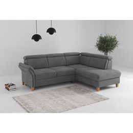 Ecksofa Home Affaire, B:247cm H:84cm T:193cmgrau, 90% Polyester, 10% Polyamid, Sofas, "Glendale, L-Form", inkl. Kopfteilverstellung, wahlweise mit
