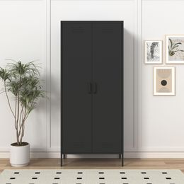 Drehtürenschrank Inosign "Kleiderschrank Schrank Metallschrank Mehrzweckschrank Siena Spind", schwarz, B:80cm H:185cm T:40cm, Metall, Schränke, in der Höhe verstellbar, abschließbar
