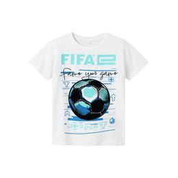 name it T-Shirt 'NKMadian Fifae' Jungen Größe 152/164 blau / türkis / schwarz / weiß