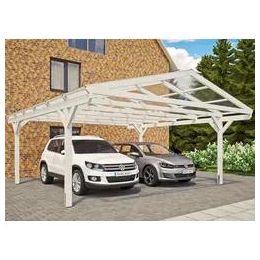 Skan Holz Doppelcarport SKANHOLZ "Westerwald", wei&szlig;, B/H/T: 220cm x, Carports