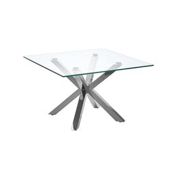 Beliani Couchtisch STARLIGHT in Silber/Transparent - (W) 70 x (H) 44 x (L) 70 cm | Gr.: onesize