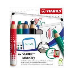 Papeterie/PBS - Stabilo MARKdry - 4er Pack mit Spitzer und Abwischtuch - in vie | Gr.: onesize