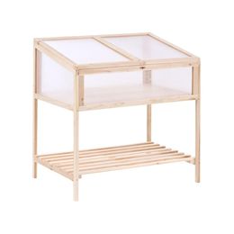 Beliani Balkongewächshaus ARANOVA in Braun/Transparent - (W) 80 x (H) 82 x (L) 58 cm | Gr.: onesize