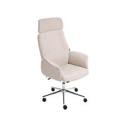 Beliani Bürostuhl PILOT in Beige/Silber - (W) 72 x (H) 117 x (L) 72 cm | Gr.: onesize