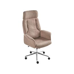 Beliani Bürostuhl PILOT in Braun/Silber - (W) 72 x (H) 117 x (L) 72 cm | Gr.: onesize
