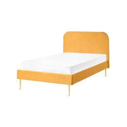 Beliani Doppelbett FLAYAT in Gelb/Gold - (W) 133 x (H) 109 x (L) 215 cm | Gr.: onesize