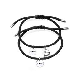 Himmelsfl&uuml;sterer Partnerarmb&auml;nder "geteiltes Herz" - I Love You | Gr.: onesize