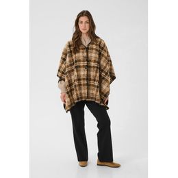 Cream Poncho CROms Oversize fit in Brown Check | Gr.: onesize