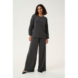 Kaffe Langarm-Bluse KAolga Loose fit in Dark Grey Melange | Gr.: 38