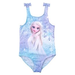 Disney Frozen Disney Die Eiskönigin Badeanzug mit Schleifen Elsa Frozen in blau | Gr.: 122/128