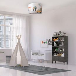 Paco Home Deckenleuchte »Hugo Capri« E27 Kinderzimmer Deckenleuchte Spielzimmer Baby Straße Auto Wolken Weiß