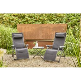 siena GARDEN Garten-Essgruppe »Premium« 4 Stk. tlg. anthrazit + schwarz + anthrazit Bezug: 100% Polyester