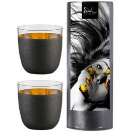 EISCH GERMANY Becher »Cosmo« Echtgold, handgefertigt, bleifrei, 390 ml, 2-teilig, Made in Germany schwarz/transparent/goldfarben 0