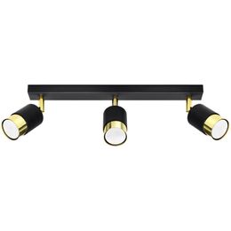 SOLLUX LIGHTING Deckenleuchte »NERO« GU10 1 Stk. beweglicher Lampenschirm Goldfarben/Schwarz