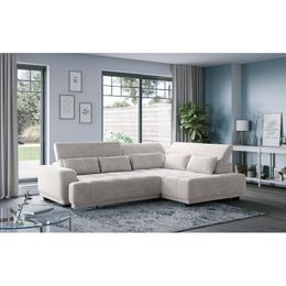 COTTA Ecksofa &raquo;Jade - L Form, Sitzbreite 201 cm&laquo; inkl. Kopfteilverstellung und Nierenkissen, PUR-Schaumpolsterung 92% POLYESTER (PES) / 8% POLYAMID (
