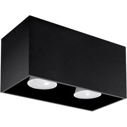 SOLLUX LIGHTING Deckenleuchte »QUAD« GU10 1 Stk. leuchtet nieder Schwarz