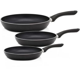 Krüger KRÜGER Pfannen-Set »Venezia« Aluminium Set, 3 Stk. tlg. Ø 20/28/28 cm, Induktion schwarz