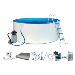 MY POOL BWT Rundpool Mit Stanzung in der Stahlwand f&uuml;r Einbauskimmer und Einlaufd&uuml;se wei&szlig; &Oslash;/B/H/L: 460 cm x Breite x H&ouml;he 110 cm x L&auml;nge