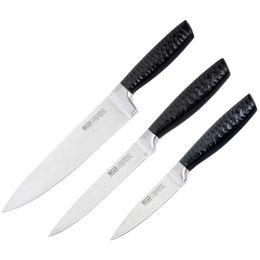 RESTO KITCHENWARE Messer-Set »Thor, Edelstahlmesser 3-teilig mit einzigartigem Griffdesign« Kochmesser 20 cm, Universalmesser 13 cm, Gemüsemesser...