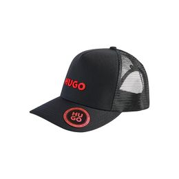 Hugo Damen Hugo Fitted Cap &raquo;Marsel-Trucker&laquo; aus Twill & Mesh mit 3D Logostickerei, unisex