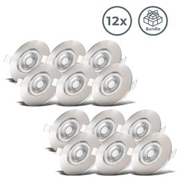B.K.LICHT Einbauleuchte LED-Modul 12 Stk. Warmweiß matt-nickel