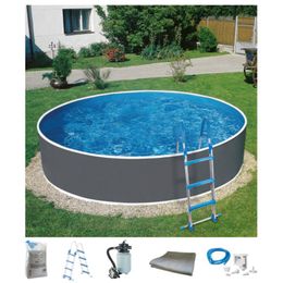 MY POOL BWT Rundpool »HYPE 4« in verschiedenen Größen grau Ø/B/H/L: 460 cm x Breite x Höhe 110 cm x Länge