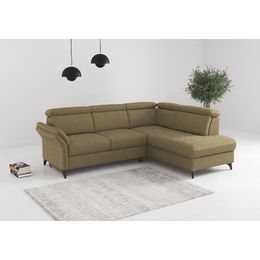 Sit & More SIT&MORE Ecksofa »Glendale, L-Form« inkl. Kopfteilverstellung, wahlweise mit Vorziehsitz und Bettkasten olive