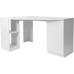 OTTO HOME Eckschreibtisch &raquo;AVRIL&laquo; viel Stauraum, Push-to-Open, Breite: 90 cm wei&szlig; + wei&szlig; + wei&szlig; Ma&szlig;e (B/T/H): 90 / 90 / 76 cm