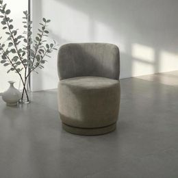DOMO collection Sessel »Ypres Loungesessel inkl. 360* Drehfunktion« Minimalistisches Design, Struktur weich, schlafffarben schlamm
