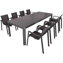 Garden Pleasure Garten-Essgruppe »AMIRA 07« 9 Stk. tlg. schwarz + Obermaterial: 70% PVC, 30% Polyester
