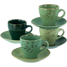 Creatable Espressotasse »Nature Collection Green Life, Espresso-Set, 8-tlg.« Handwerklicher Look, Vintage grün 0