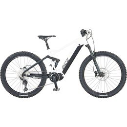Prophete Unisex &raquo;DICE 5.0&laquo; 12 Gang Shimano Kettenschaltung Mittelmotor 250 W Pedelec, Elektrofahrrad f&uuml;r Damen u. Herren, MTB wei&szlig;