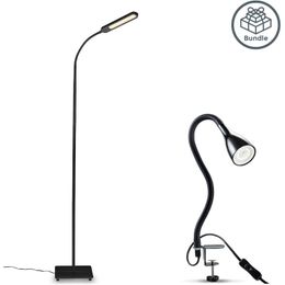 B.K.LICHT Stehlampe LED-Modul 2 Stk. Kaltweiß schwarz