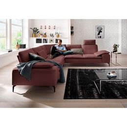W.Schillig Ecksofa &raquo;valentinoo, Designsofa, elegant und bequem, L-Form&laquo; mit Sitztiefenverstellung, Breite 318 cm rot Longlife Xtra-Leder Z73: 