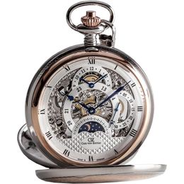 Carl von Zeyten Taschenuhr »Alb, CVZ0040RSL« Mechanische Uhr, Herrenuhr, Made in Germany, Mondphase silberfarben Stylishe Taschenuhr für Männer