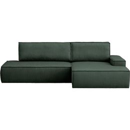 Home Affaire Ecksofa »SHERWOOD, Schlafsofa in L-Form offen (275cm), Cord, Leinenoptik« Schlaffunktion und Bettkasten, Kedernaht, hoher Sitz- &...