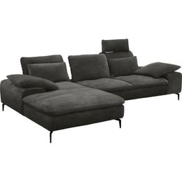 W.Schillig Ecksofa »valentinoo, Designsofa, bequem, elegant und zeitlos, L-Form« inklusive Hocker, mit Sitztiefenverstellung, Breite 299 cm graphit...