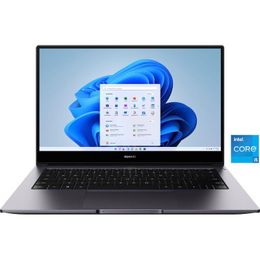 Huawei Notebook »MateBook D14 2022« 35, 56 cm / 14 ′′ Intel Core i5 Iris Xe Graphics;USB 3.0 Typ A;USB Typ C;HDMI;Kopfhörer 512 GB SSD grau