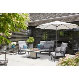 siena GARDEN Gartenlounge-Set »Valencia« 4 Stk. tlg. anthrazit/grau + anthrazit + anthrazit Bezug: 100% Polypropylen